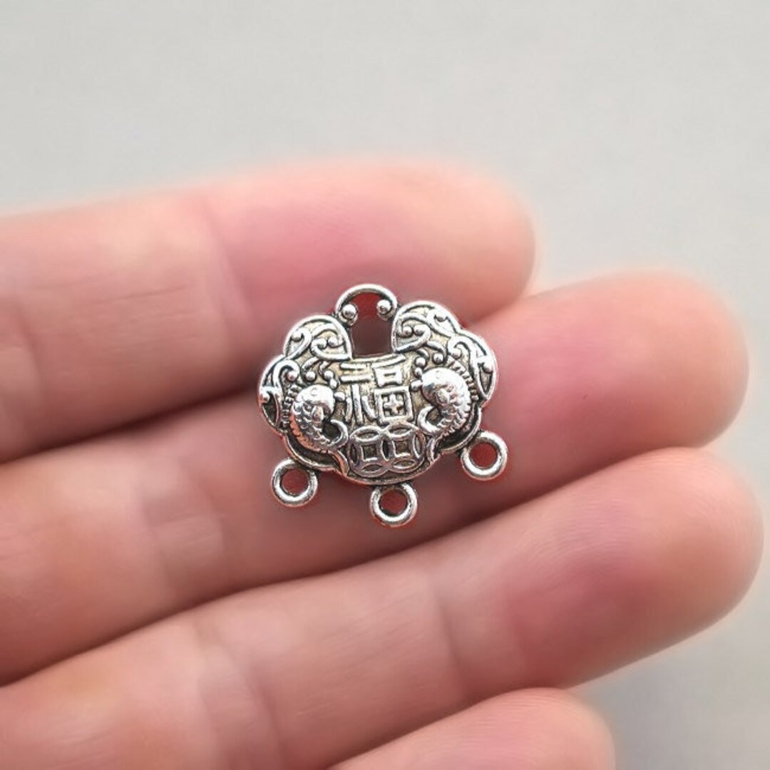 Fortune Lock Charm Connectors Feng Shui Lucky Amulet Link - Etsy