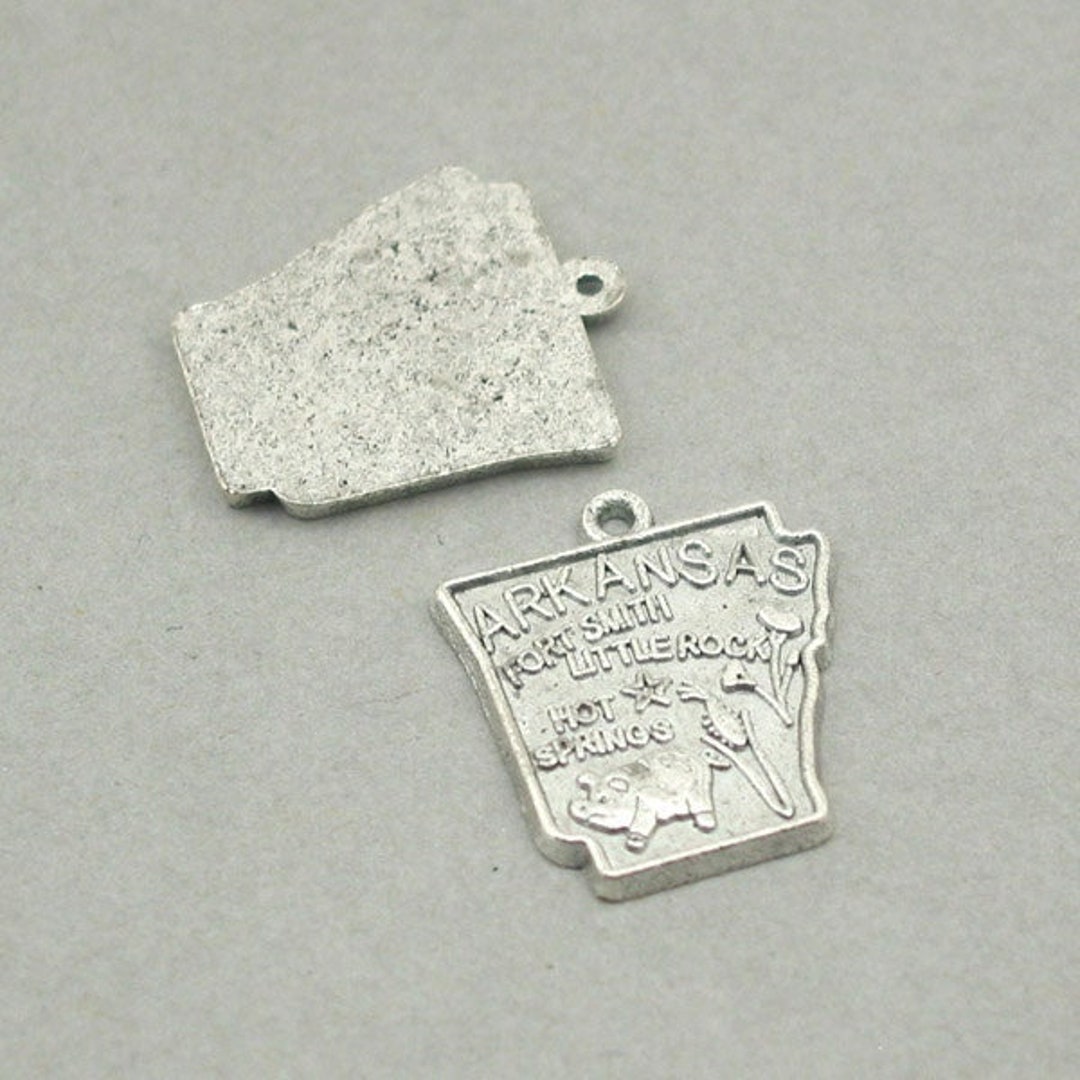 Arkansas Charms, Arkansas State Map Pendant Beads, up to 6 Pcs, Antique ...