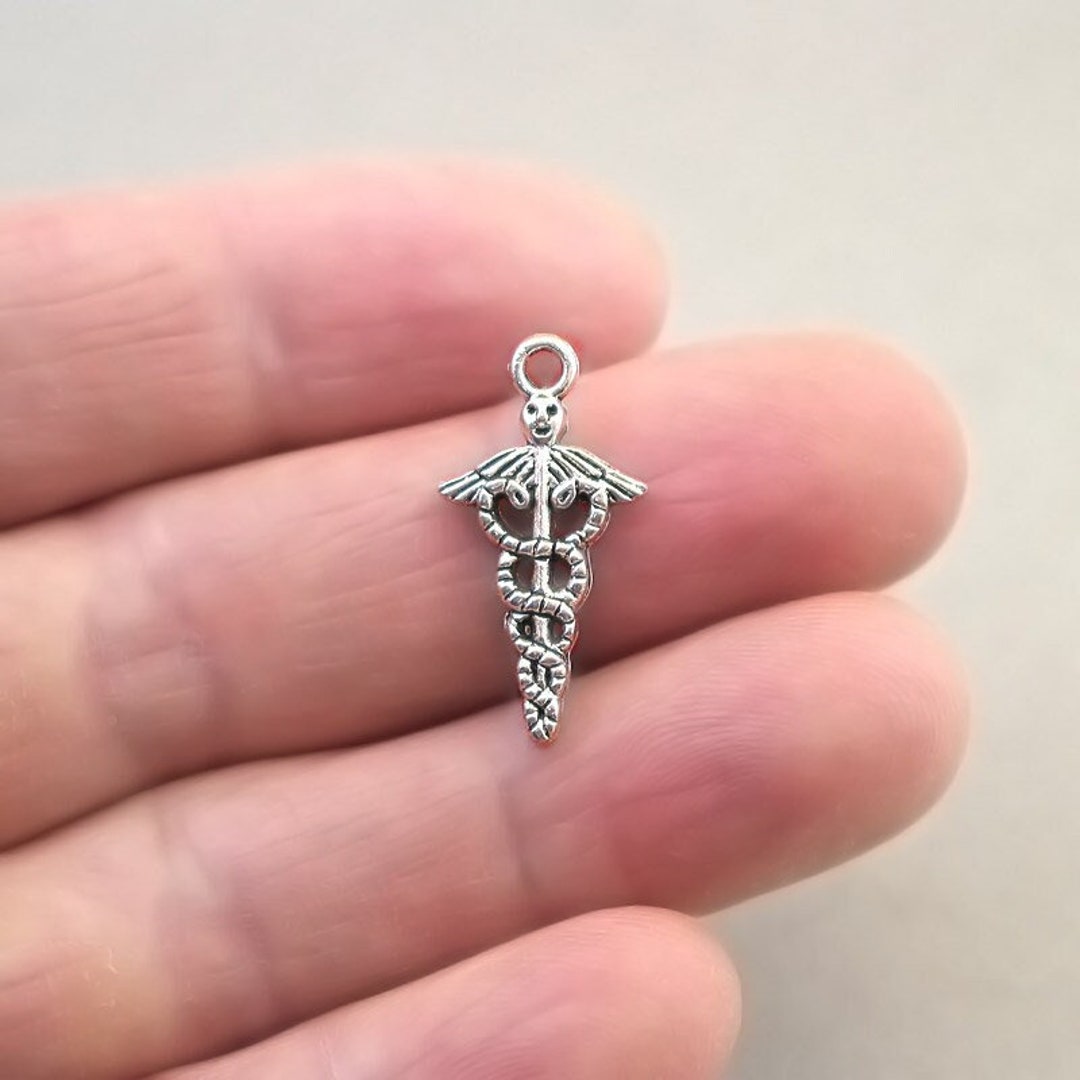 Caduceus Charms, Medical Symbol Pendant Beads, up to 16 Pcs, Antique ...