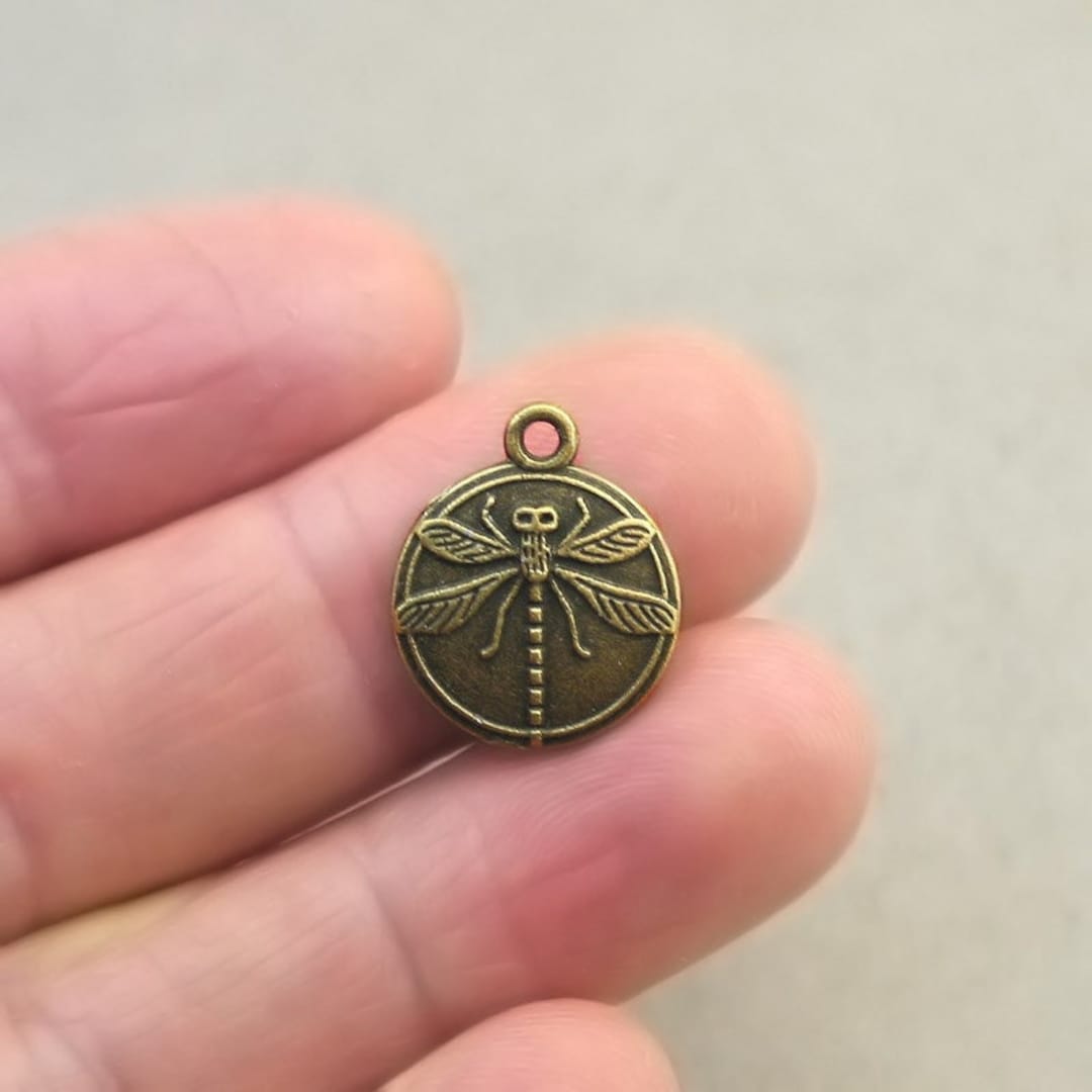 Dragonfly Charms, Dragonfly Disc Pendant Beads, up to 20 Pcs, Antique ...