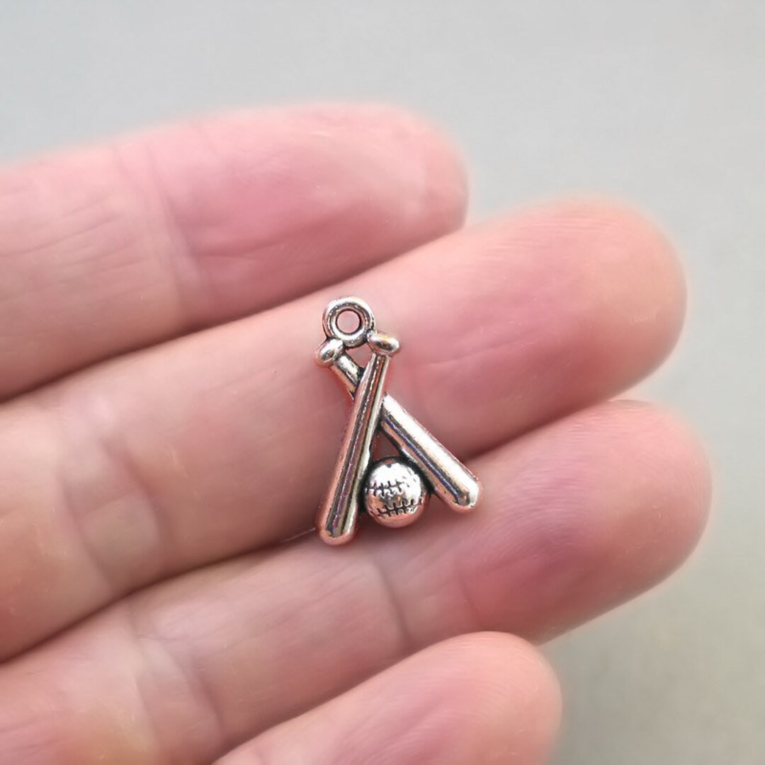 Baseball Bat Charms, Baseball Ball Pendant Beads, up to 30 Pcs, Antique ...