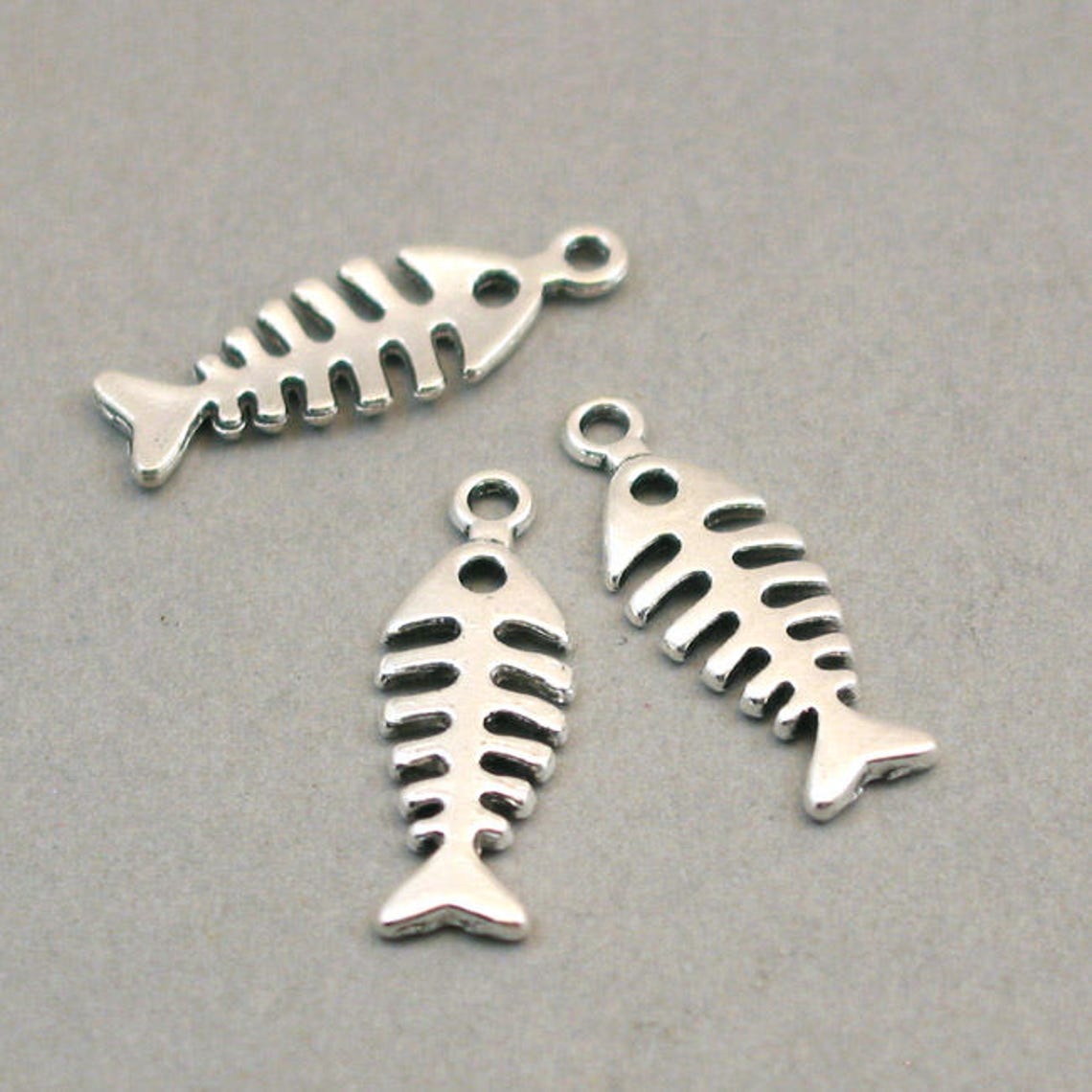 Fish Bone Charms, Fish Skeleton Pendant Beads, up to 50 Pcs, Antique ...