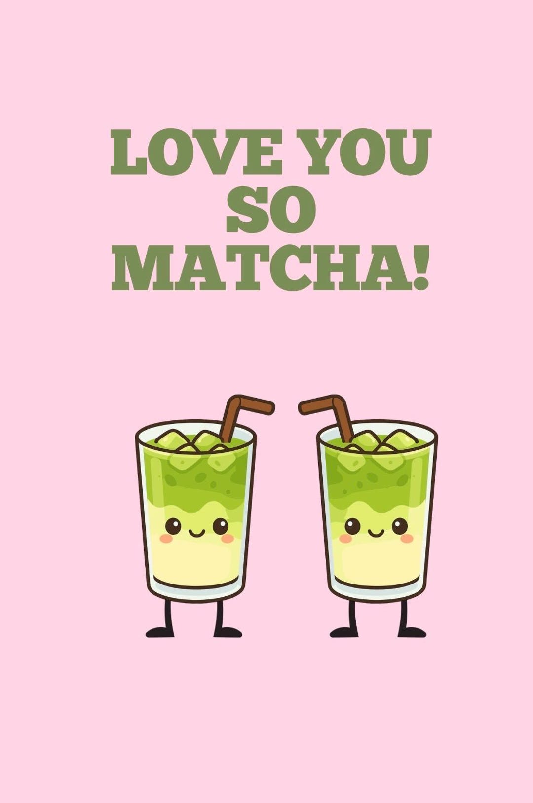 Matcha Valentines Day Card, Funny Pun (instant Download + Printable ...