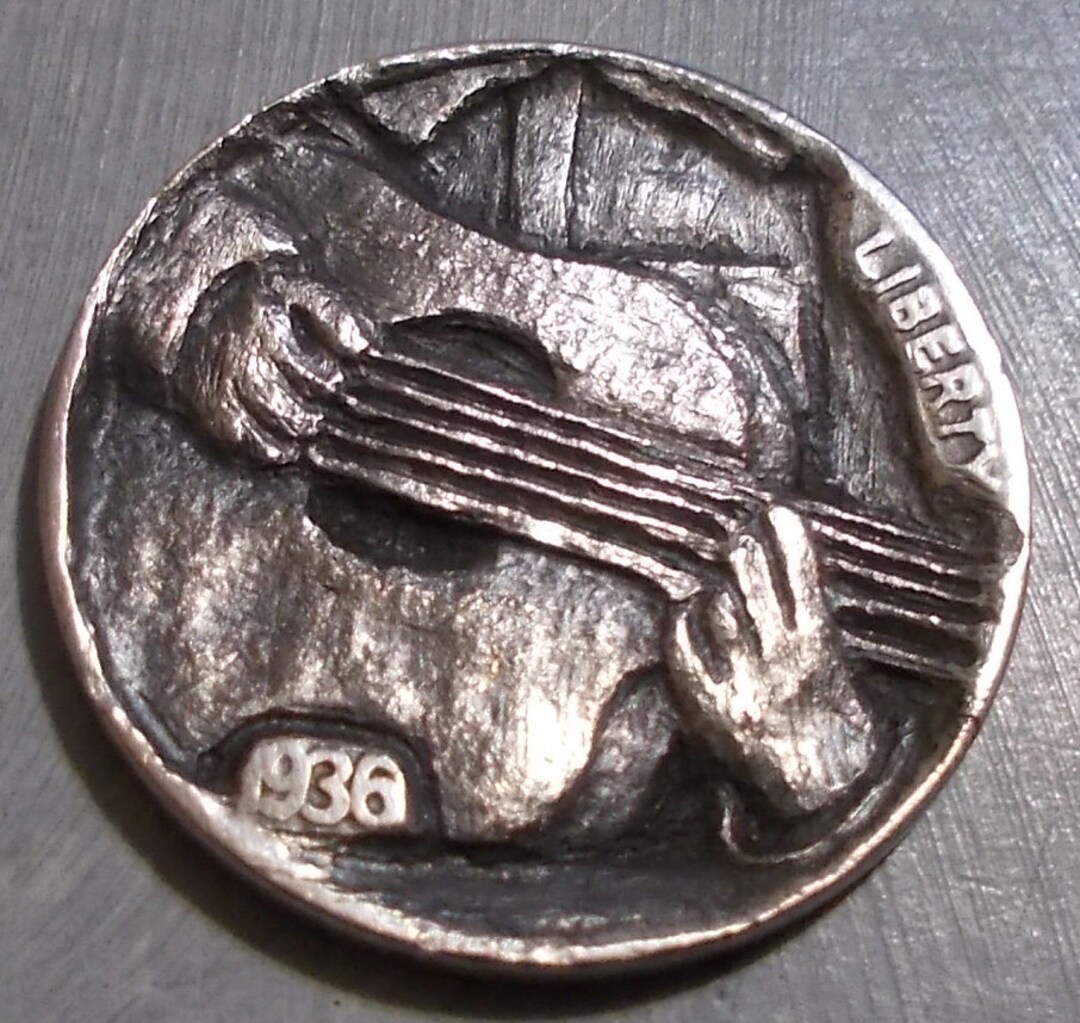Deep Carved Hobo Nickel, Crazy, Creepy, Skull, Evil #100 - Etsy