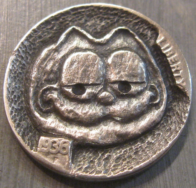 Deep Carved Hobo Nickel, Crazy, Creepy, Skull, Evil #46 - Etsy
