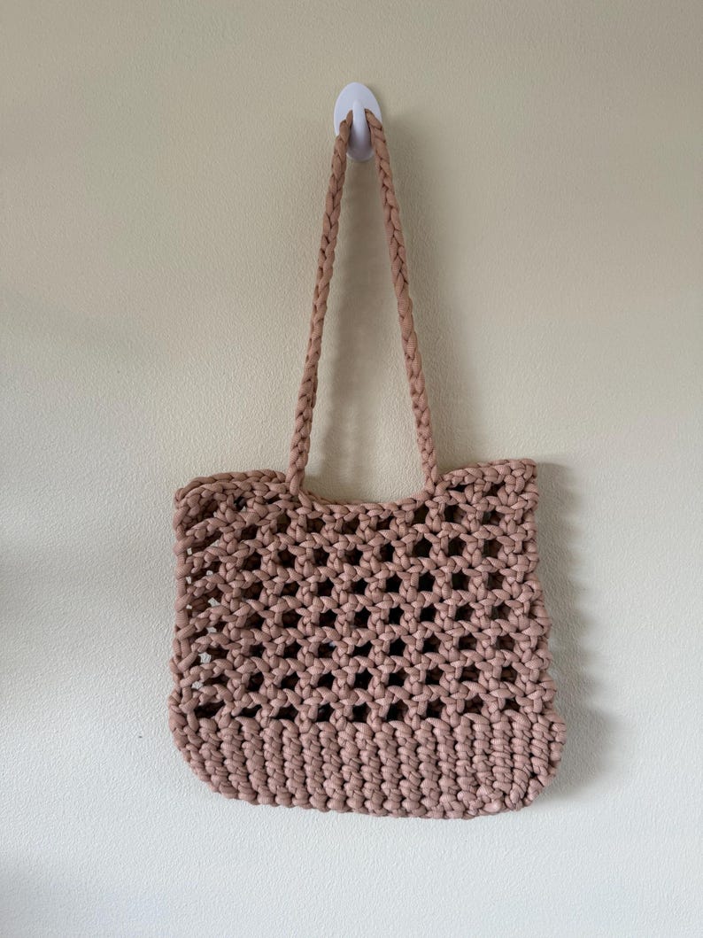 Chunky Crochet Tote Bag, All Weather Yarn, Open Weave Shoulder Bag - Etsy