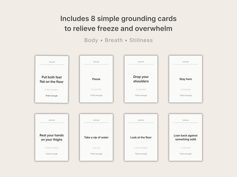 Grounding Cards Printable for ADHD Overwhelm | Freeze Relief & Calm ...
