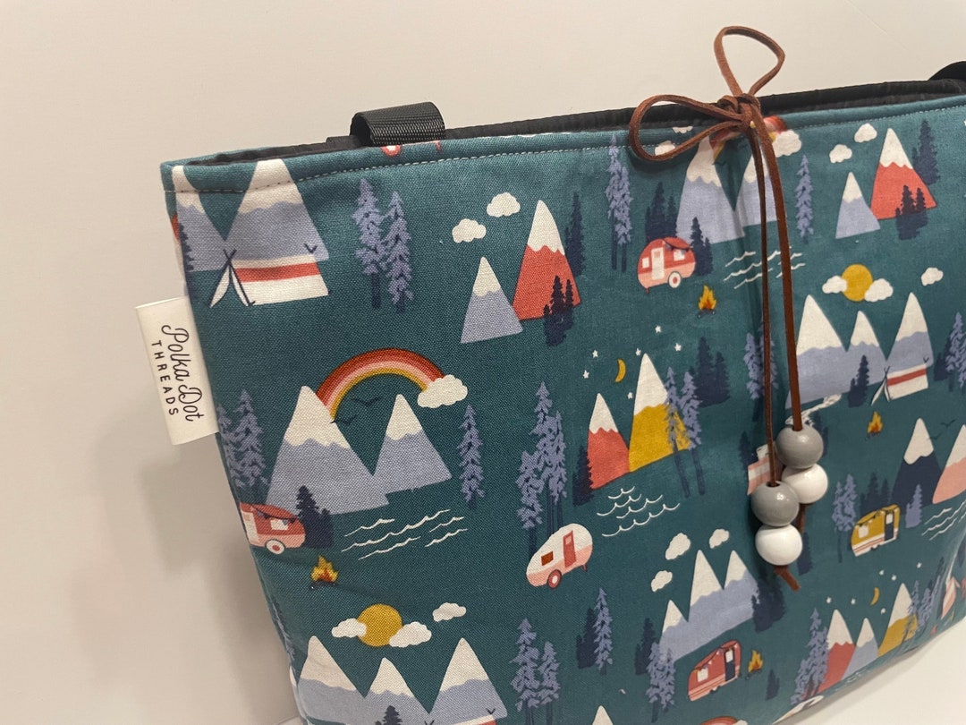Boho Camp Tote Bag, Retro Camper, Bohemian, Girl Gift, Beach Bag ...