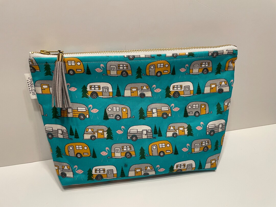 Retro Camper Toiletry Bag, Glamping, Campers, Makeup Bag, Large ...