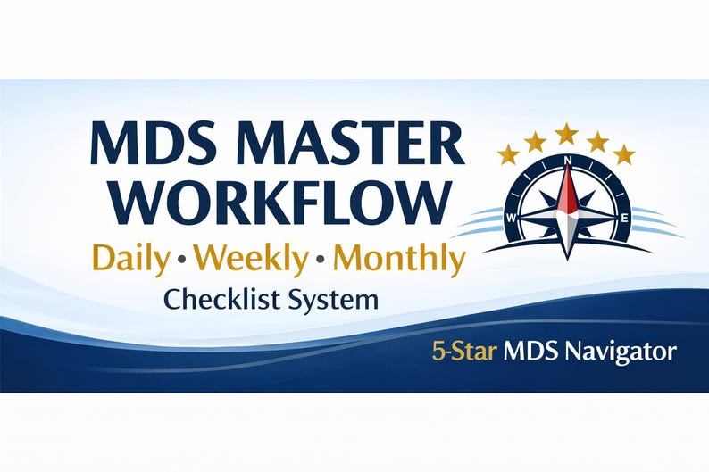 MDS Master Workflow Checklist | Daily Weekly Monthly MDS System ...