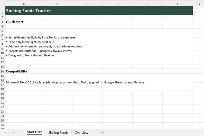 Sinking Funds Tracker Excel | Budget Savings Spreadsheet - Etsy