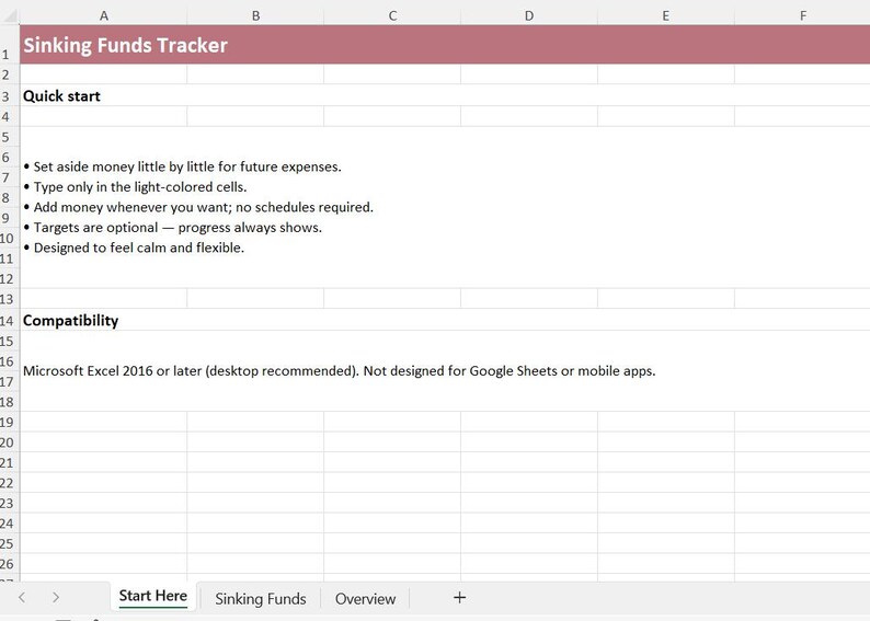 Sinking Funds Tracker Excel | Budget Savings Spreadsheet - Etsy