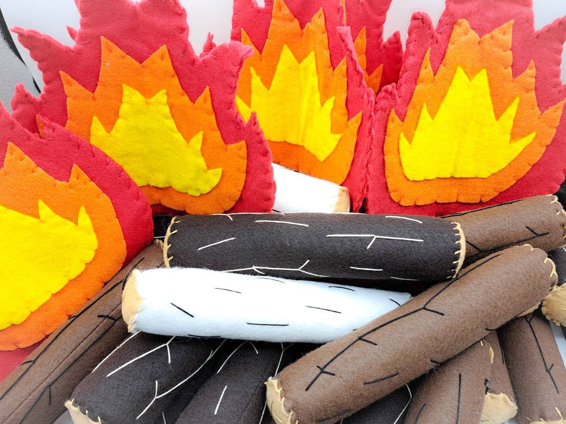 Kid's Pretend Campfire Play Set: Campfire & Logs Play Set - Etsy
