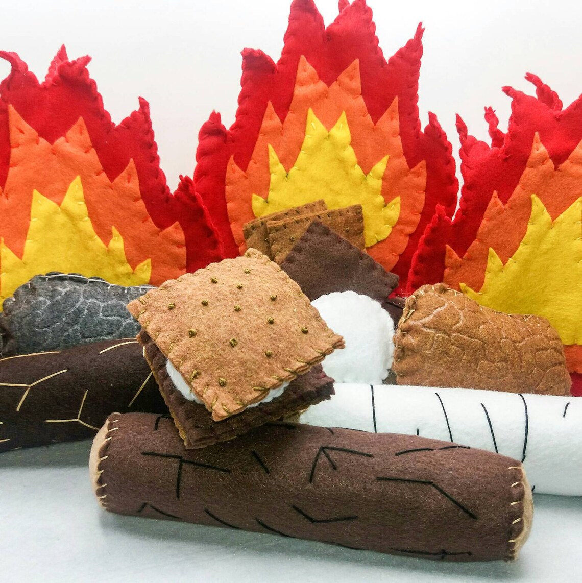 Kid's Pretend Campfire Play Set: Campfire & Logs Play Set - Etsy