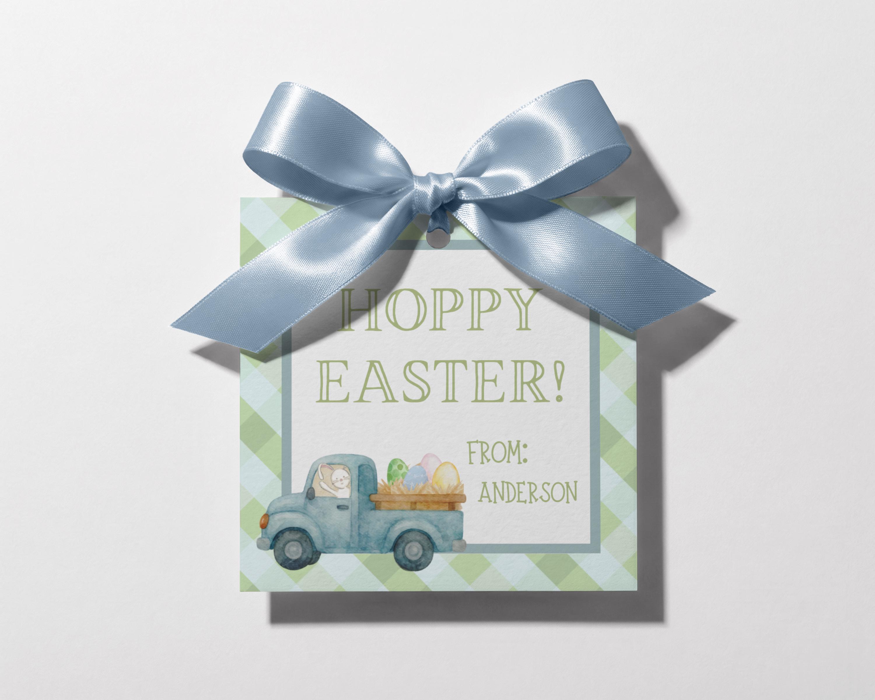 Hoppy Easter Truck Gift Tag | Printable | Instant PDF Download - Etsy