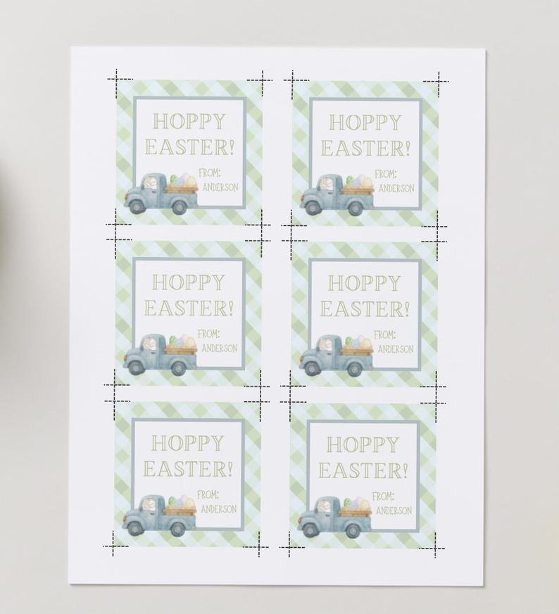 Hoppy Easter Truck Gift Tag | Printable | Instant PDF Download - Etsy