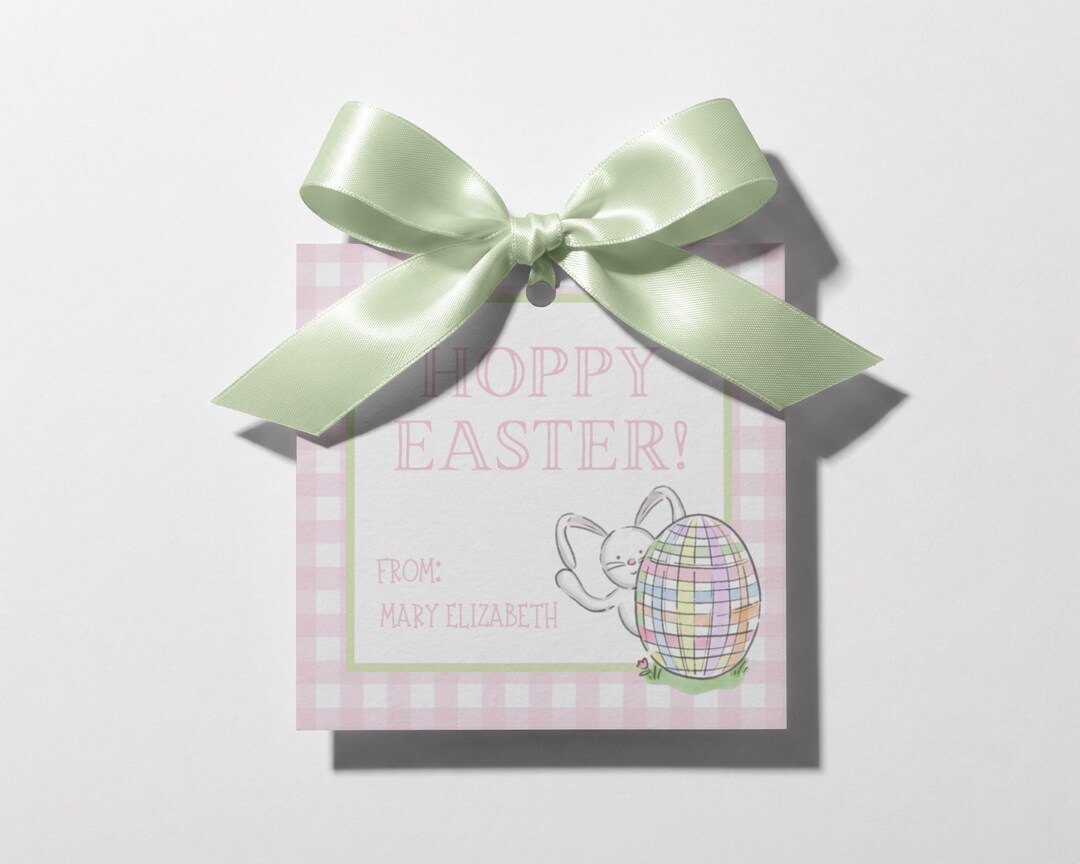 Hoppy Easter Girls Gift Tag | Printable | Instant PDF Download - Etsy