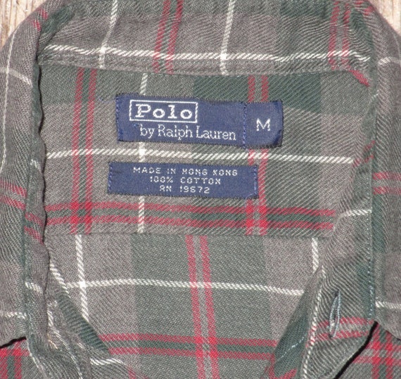 Rare Vintage 1980s - 1990s Polo Ralph Lauren Flannel … - Gem