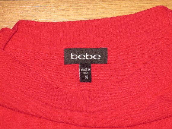Rare Vintage 1990s Bebe Rhinestone Logo Rave Sweater - Gem