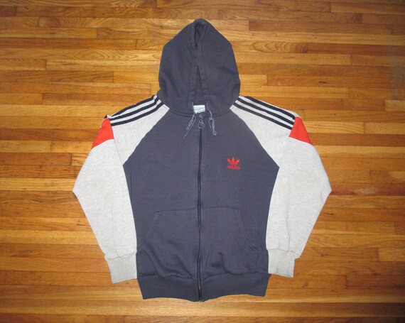 Rare Vintage 1980s Adidas Hip Hop Logo Zipup Hooded S… - Gem