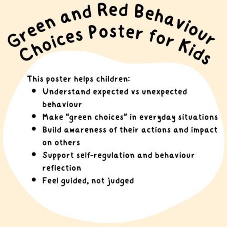 Green and Red Behaviour Choices Poster | Classroom & Home - Etsy