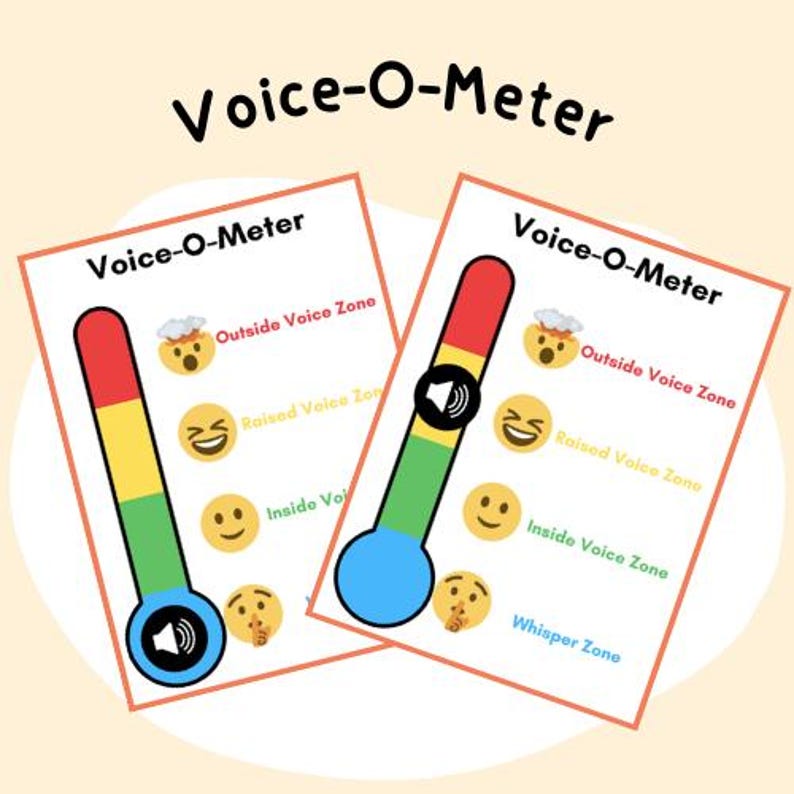Voice Level Chart for Kids | Voice-o-meter Classroom Visual | Self ...