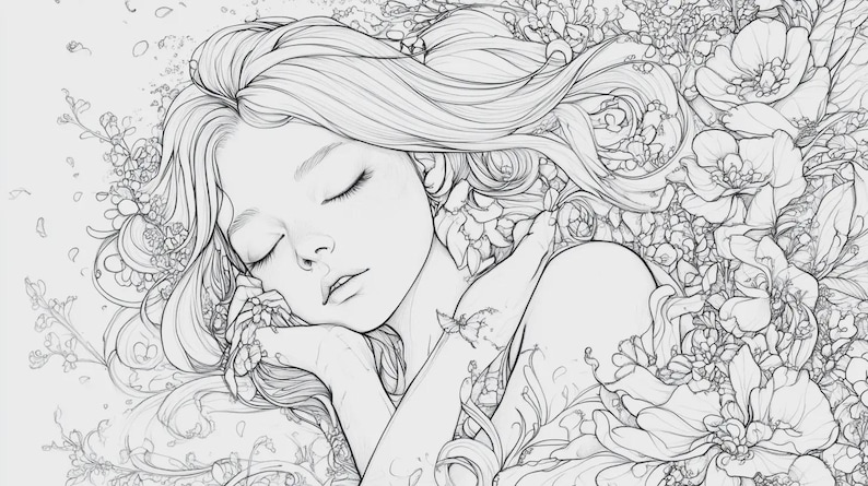 Princess Coloring Page-cute Printable for Girls-pdf Download - Etsy