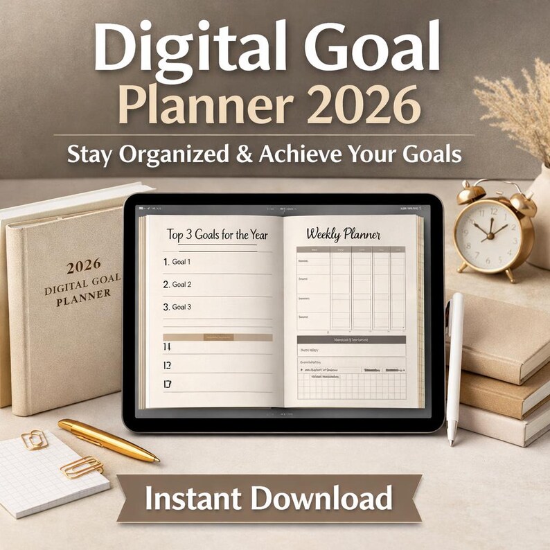 2026 Goal Planner PDF – Daily, Weekly, Monthly, SMART Goals (digital ...