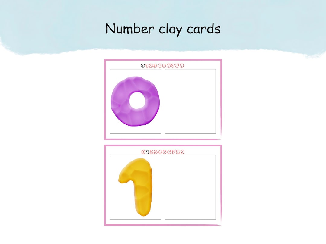 Digital Number Clay Cards - Etsy