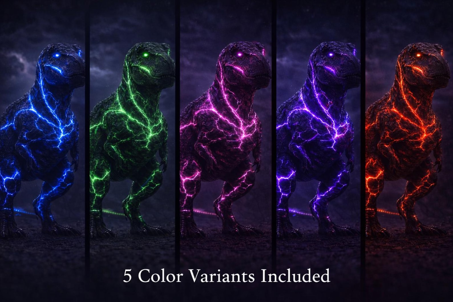 Dinosaur Wall Art Bundle – Apex Rift T Rex (5 Energy Variants) - Etsy