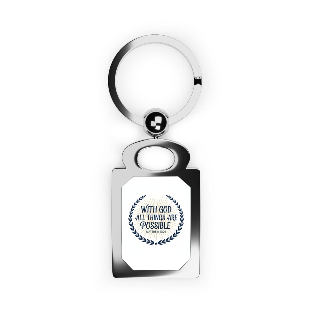 With God All Things Are Possible Rectangle Photo Keyring ...