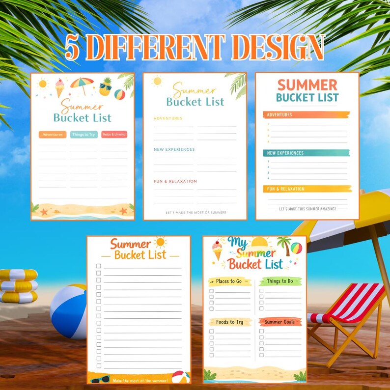 Summer Bucket List Planner | Seasonal Activities, Goals, Memories ...
