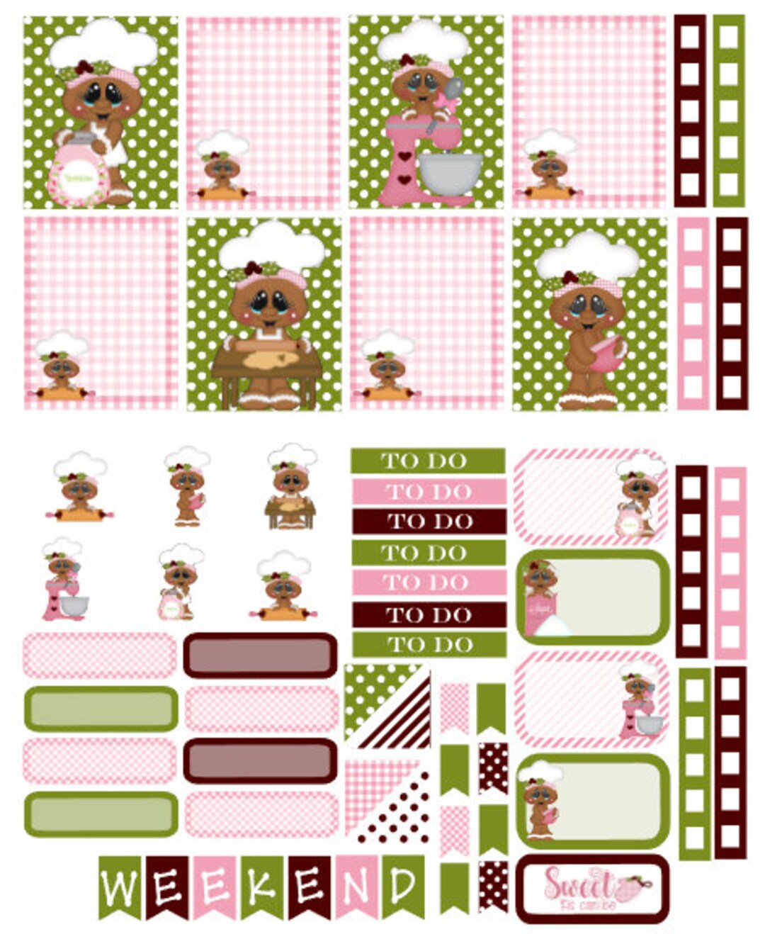 Sweet and Spicy Gingerbread Kit Planner Stickers - Etsy