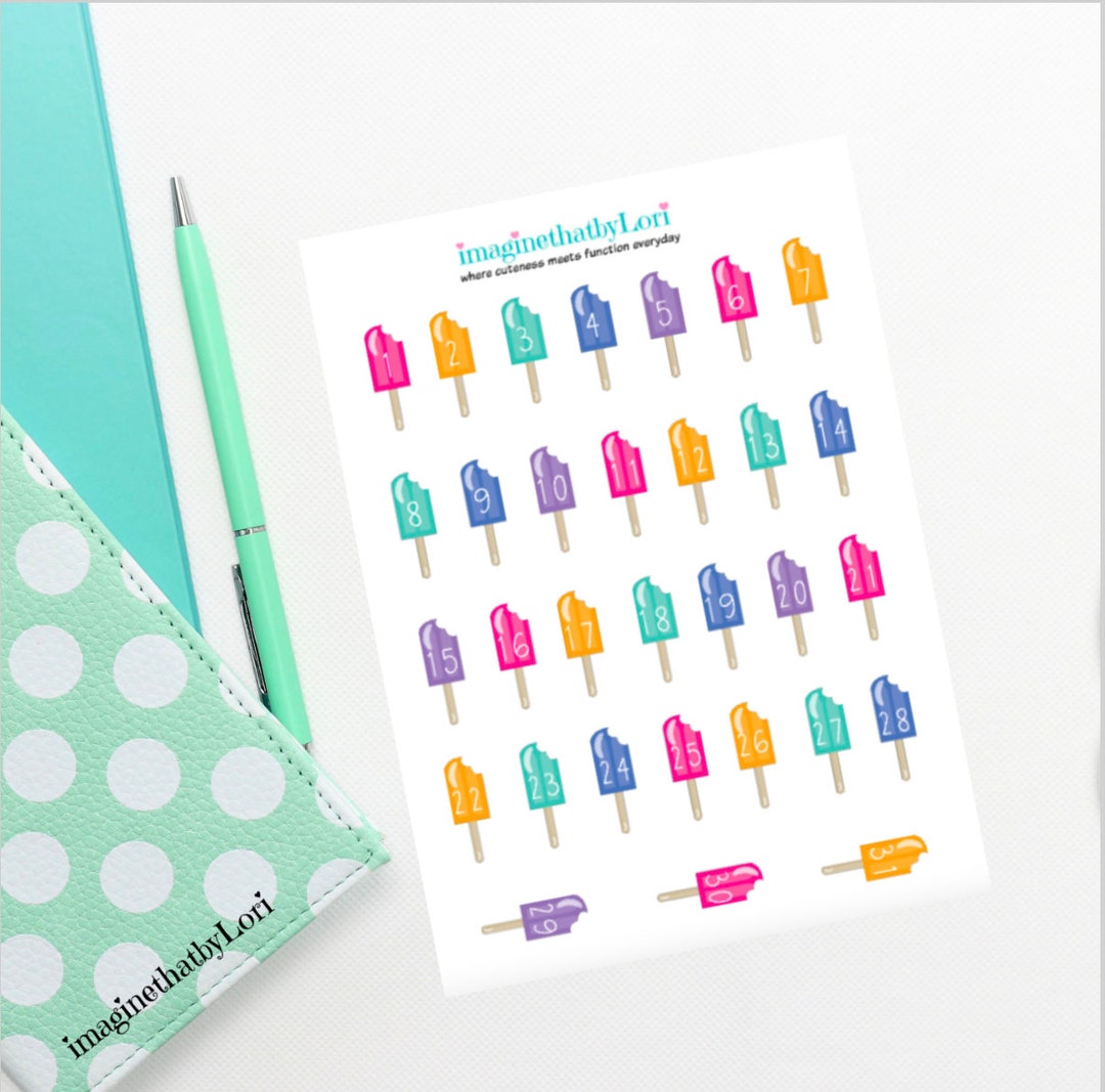Mini Popsicle Summer Ice Cream Countdown Date Cover - Etsy