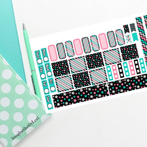 Pink and Blue Stars Hobonichi Kit | Etsy