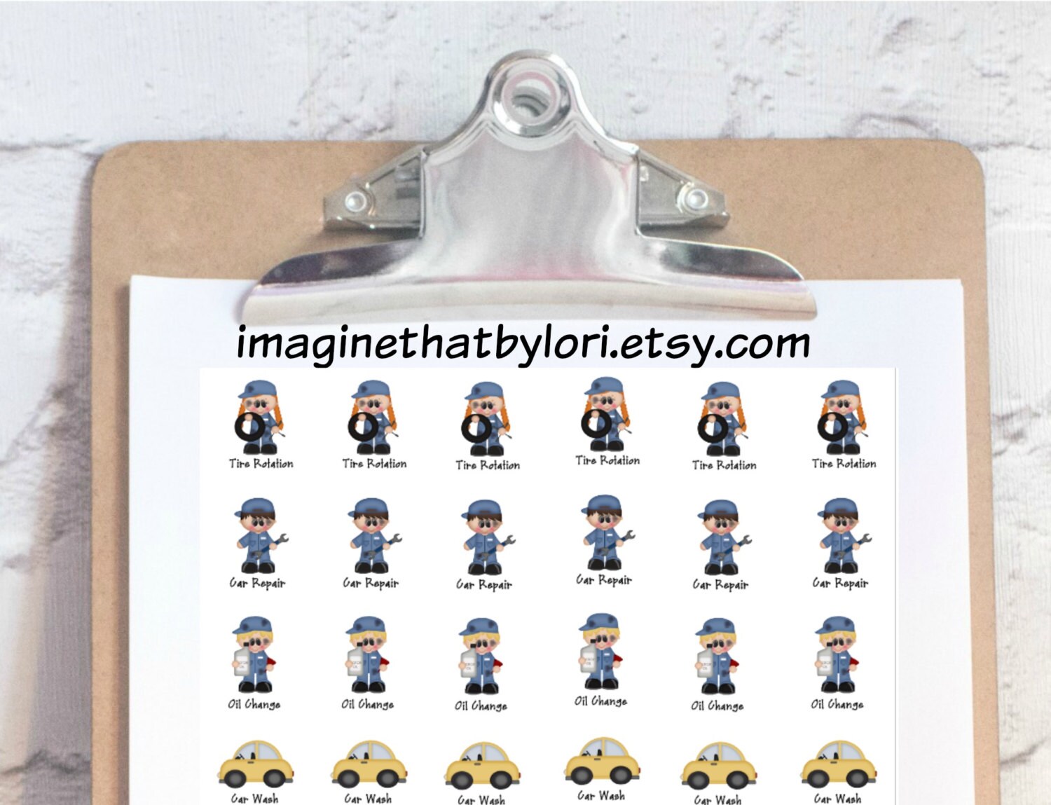 Car Maintenance Planner Stickers Oil Change Planner Stickers Tire ...