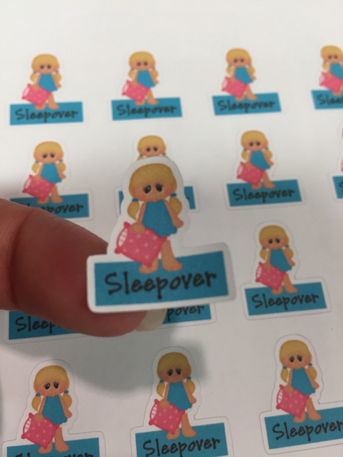 Sleepover Planner Stickers blonde - Etsy