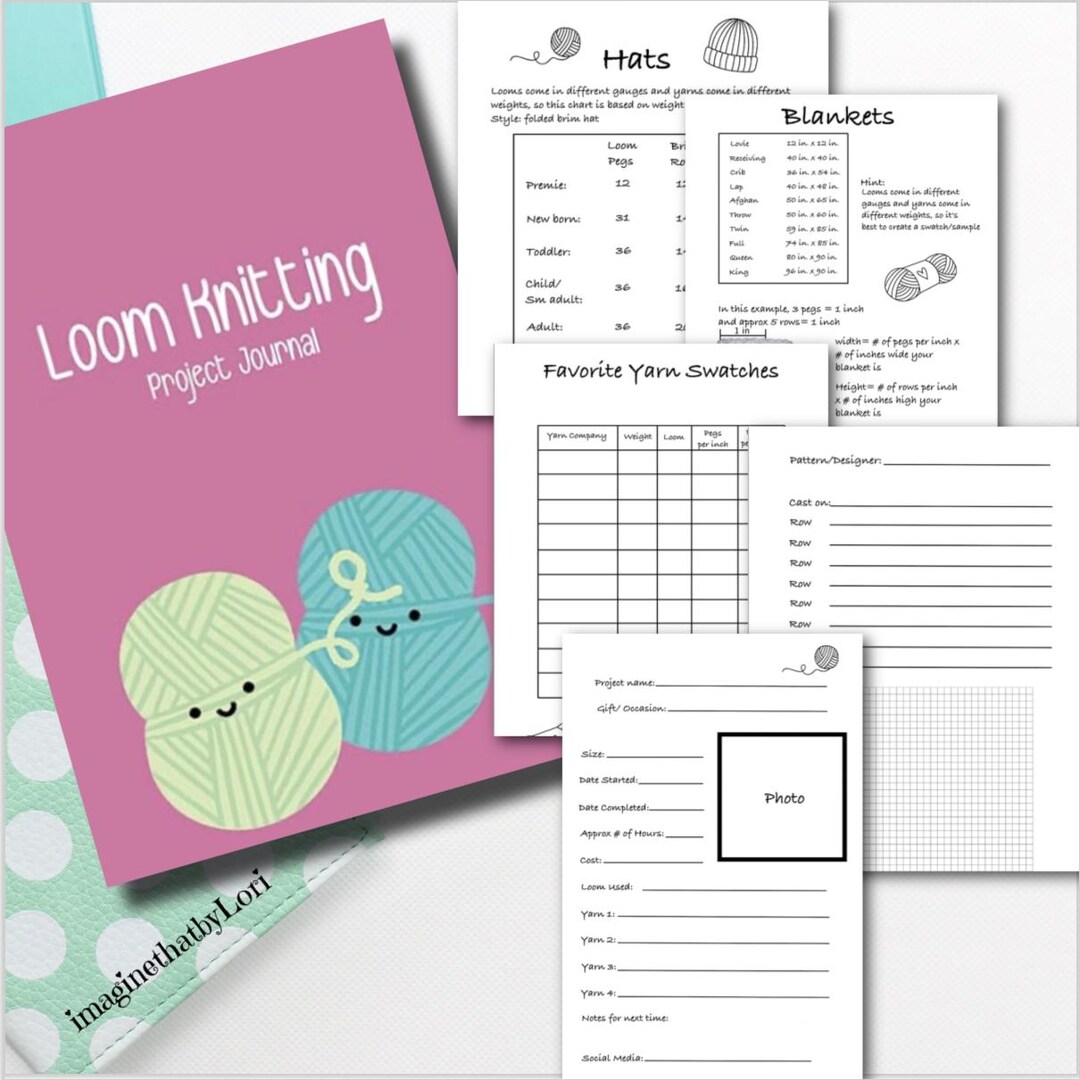 Loom Knitting Project Journal Diary Knit Yarn Inventory - Etsy
