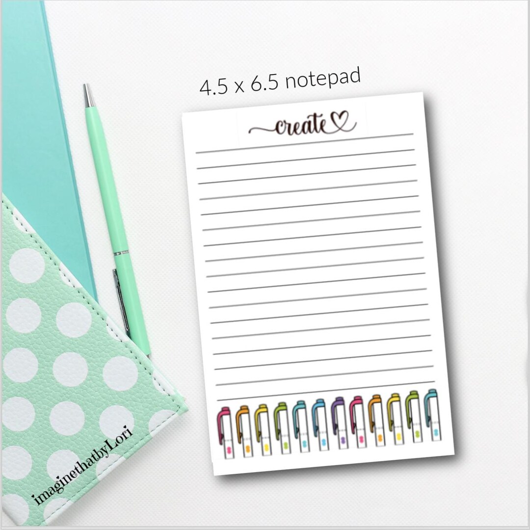 Notepad for the Pen Planner Marker Lover Create Stationary - Etsy