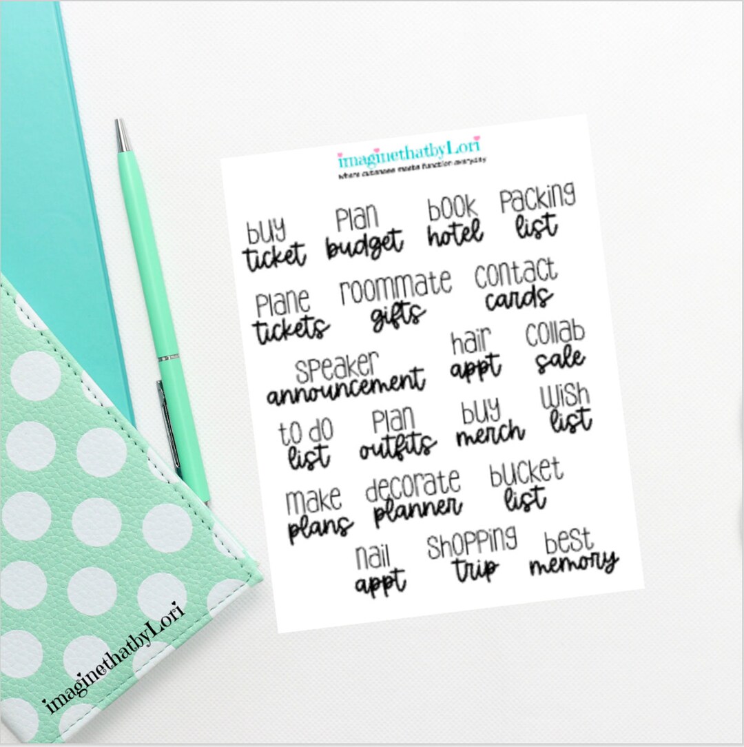 Planner Meet up Sampler Word Script Cute Planner Stickers - Etsy