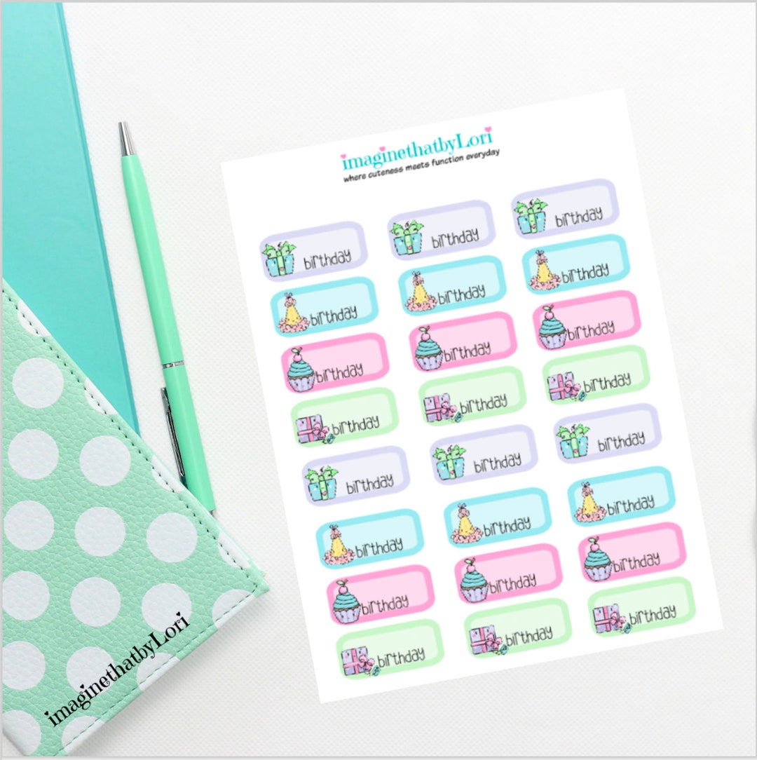 Mini Birthday Reminder Boxes Party Gift Planner Stickers - Etsy