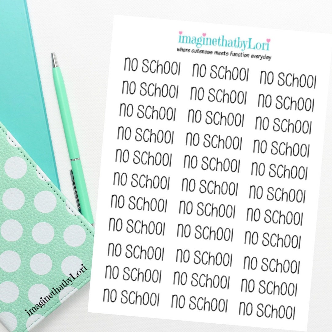 NO SCHOOL Word Script Cute Planner Stickers - Etsy