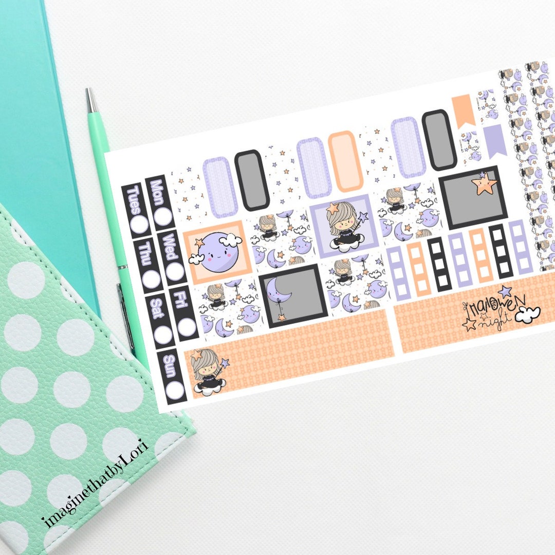 Star Moon Witch Girl Halloween Hobo Hobonichi Kit - Etsy