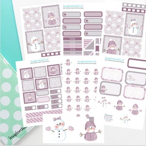 Snowman Planner Stickers: Winter Holiday Mini Kit - Etsy