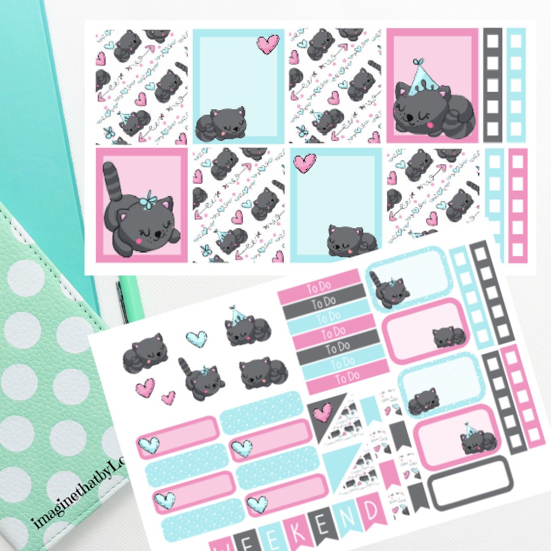 Pink and Blue Kitty Cat Kit - Etsy