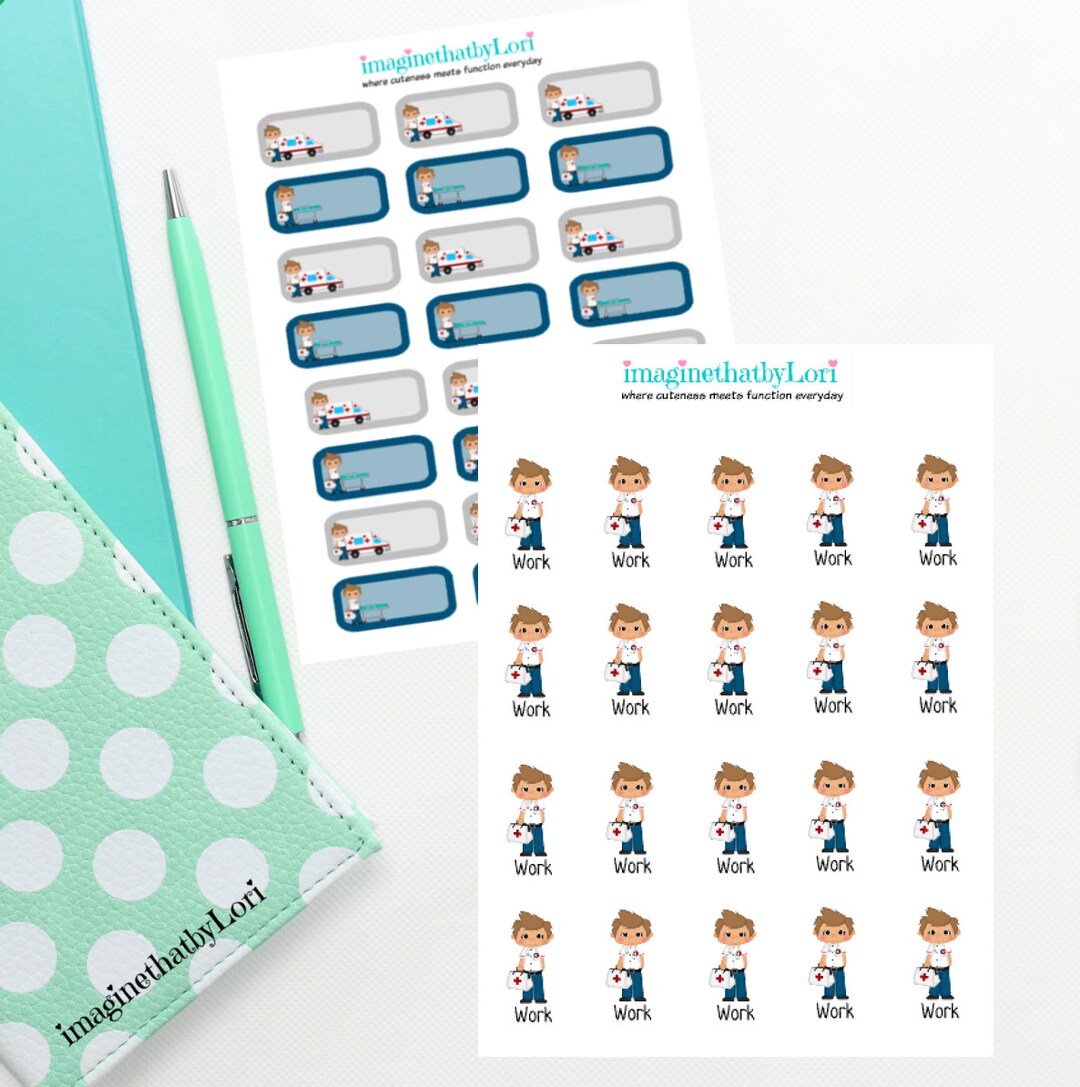 EMT Boy Brown Man Hair First Responder Paramedic Planner Stickers - Etsy