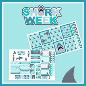 Shark Week Planner Stickers - Etsy