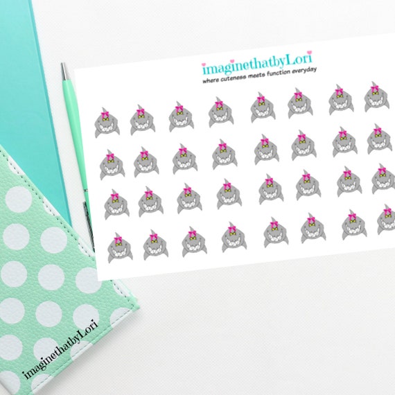 New Smaller Size Shark Week Period Tracker Planner Stickers - Etsy