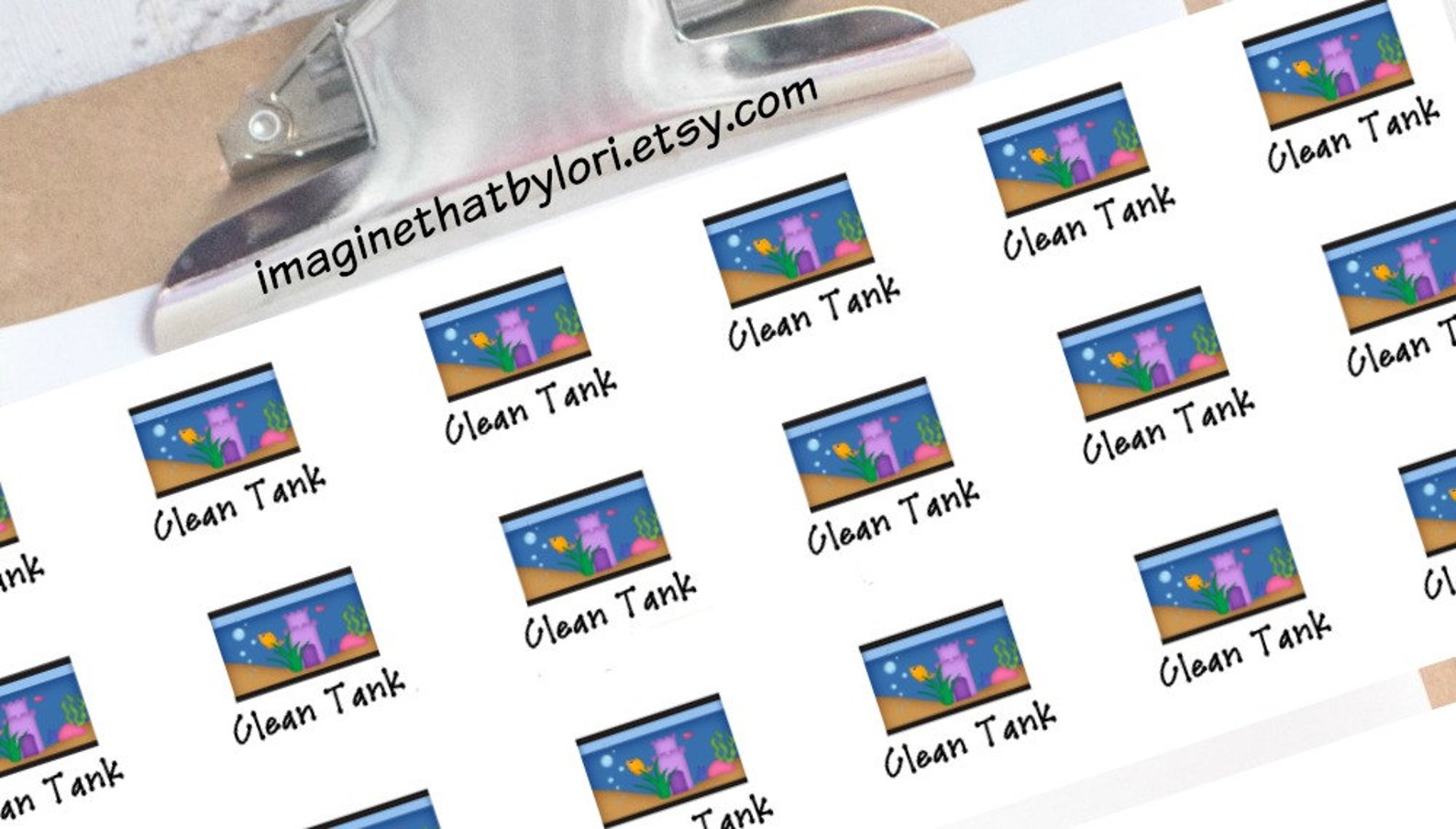 Clean Fish Tank or Fish Bowl Planner Stickers | Etsy