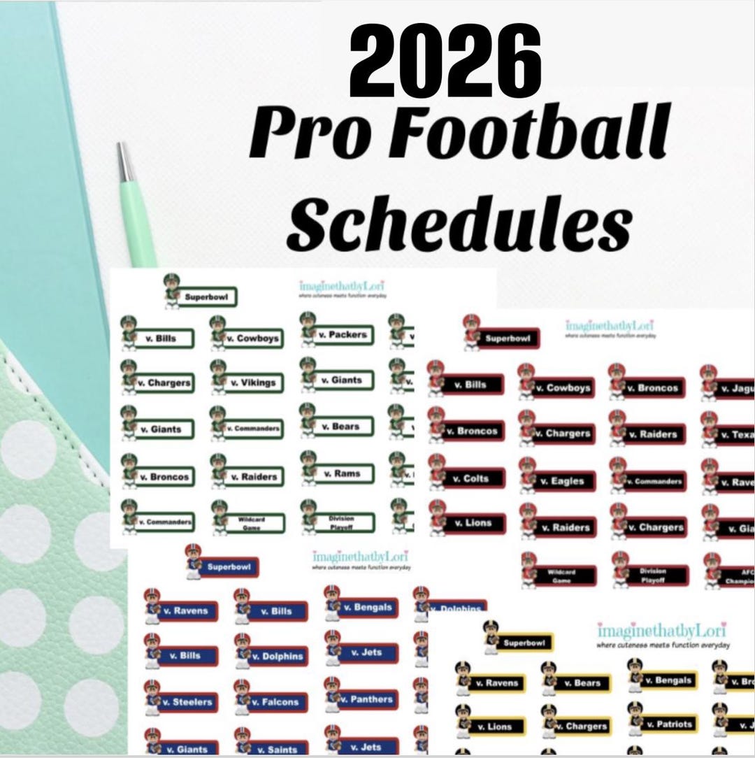 2026 Pro Football Team Football Schedules - Etsy